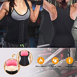 Women's Underbust Corset Waist Trainer Cincher Steel Boned Neoprene Sport Workout Body Shaper Vest Tank