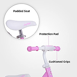 JOYSTAR 14 Inch Balance Bike for Boys Girls 3T to 6 Years Old Push Toddler Balance Bikes with Footboard 14" Child Glider Kids Pink