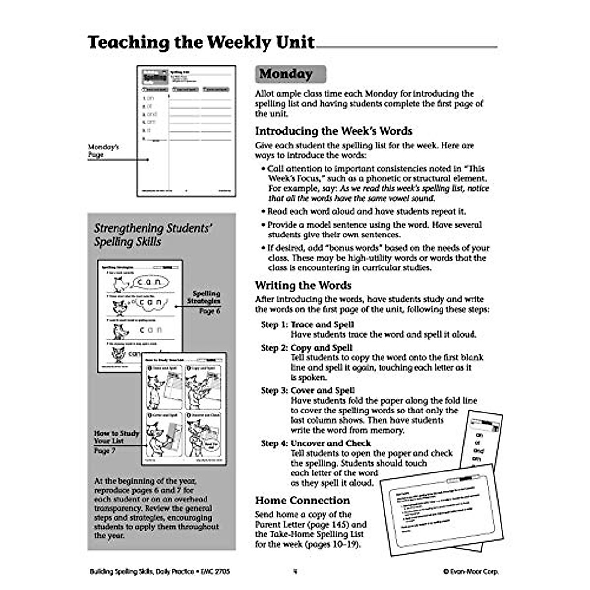 Evan-Moor Building Spelling Skills, Grade 1 - Homeschooling & Classroom Resource Workbook, Reproducible Worksheets, Teaching Edition, Spelling Strategies, Reading and Writing Skills