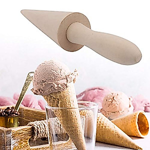 Wood Cone Roller Pizzelle Roller Krumkake Ice Cream Cone Roller Mold Natural Waffle Cone Roller Wooden Mini Waffle Cones Pastry Decorating Baking Tool