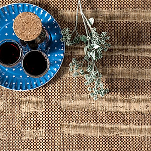 nuLOOM 5' x 8' Outdoor Performance Area Rug, Stain Resistant, Weather Resistant, High Traffic, Patio, Balcony, Outside, Marin Brown