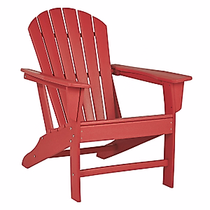 Signature Design by Ashley Sundown Treasure Outdoor Patio HDPE Weather Resistant Adirondack Chair, Red
