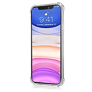 iPhone 11 Case, Shockproof Ultra Slim Fit Silicone Transparent Cover TPU Soft Gel Rubber Cover Shock Resistance Protective Back Bumper for Apple iPhone 11 Clear