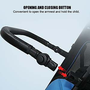 Stroller Accessories, Angle Baby Stroller Bumper Bars for Rhombic Tube for Quadrate Tube for Rectangle Tube(Universal (Leather) armrest)