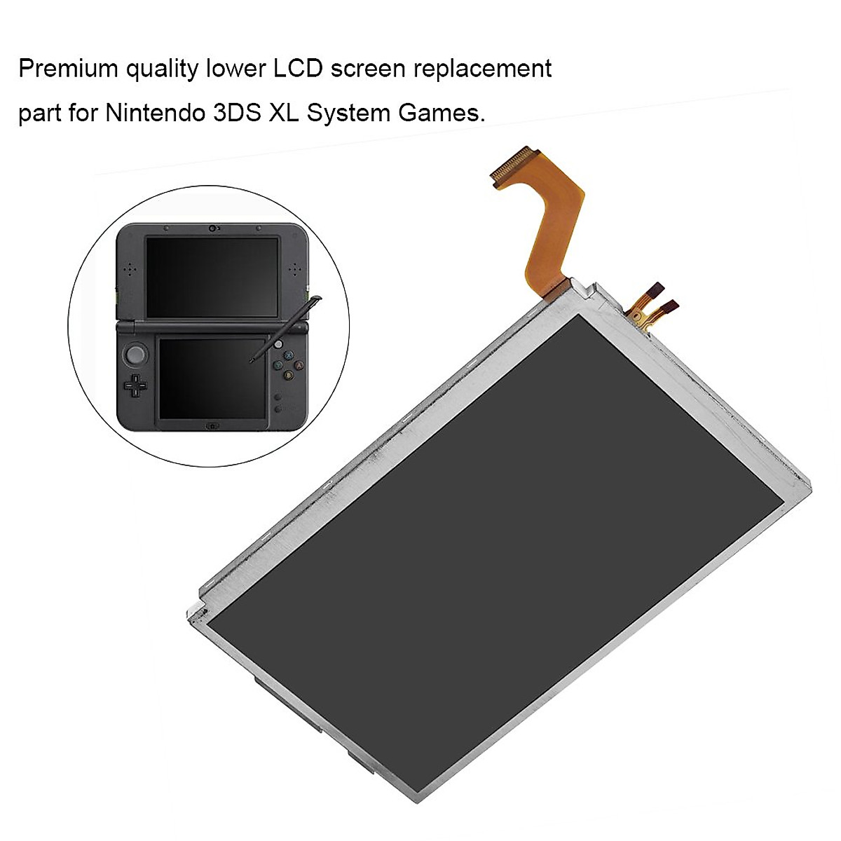 ASHATA Replacement LCD Screen for for 3DS XL System Games, Replacement Parts Accessories Top Upper LCD Screen Display for 3DS XL System Games