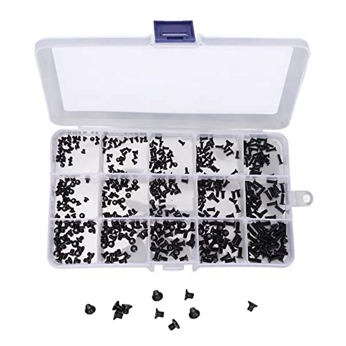 KUIDAMOS Laptop Screws, Portable Sturdy Durable Replacement Notebook Computer Screws Carbon Steel with Storage Box for Electronic Repair for Laptop Repairs