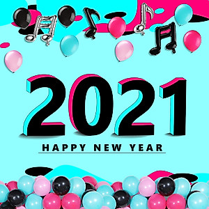 144 Pieces Music Balloons Birthday Balloon Garland Kit Music Sign Foil Balloons 5 Inch 10 Inch Rose Red Black Blue Pink Latex Balloon for Birthday Karaoke Decorations Music Theme Party Supplies