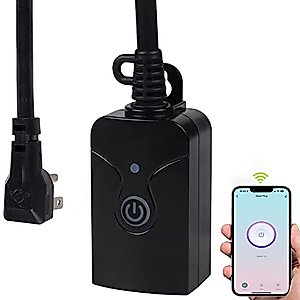 Outdoor Smart WiFi Plug Outlet, HBN Heavy Duty Wi-Fi Timer with One Grounded Outlet, Wireless Remote Control by App Compatible with Alexa and Google Home Assistant 2.4 GHz only, ETL Listed (1 Pack)