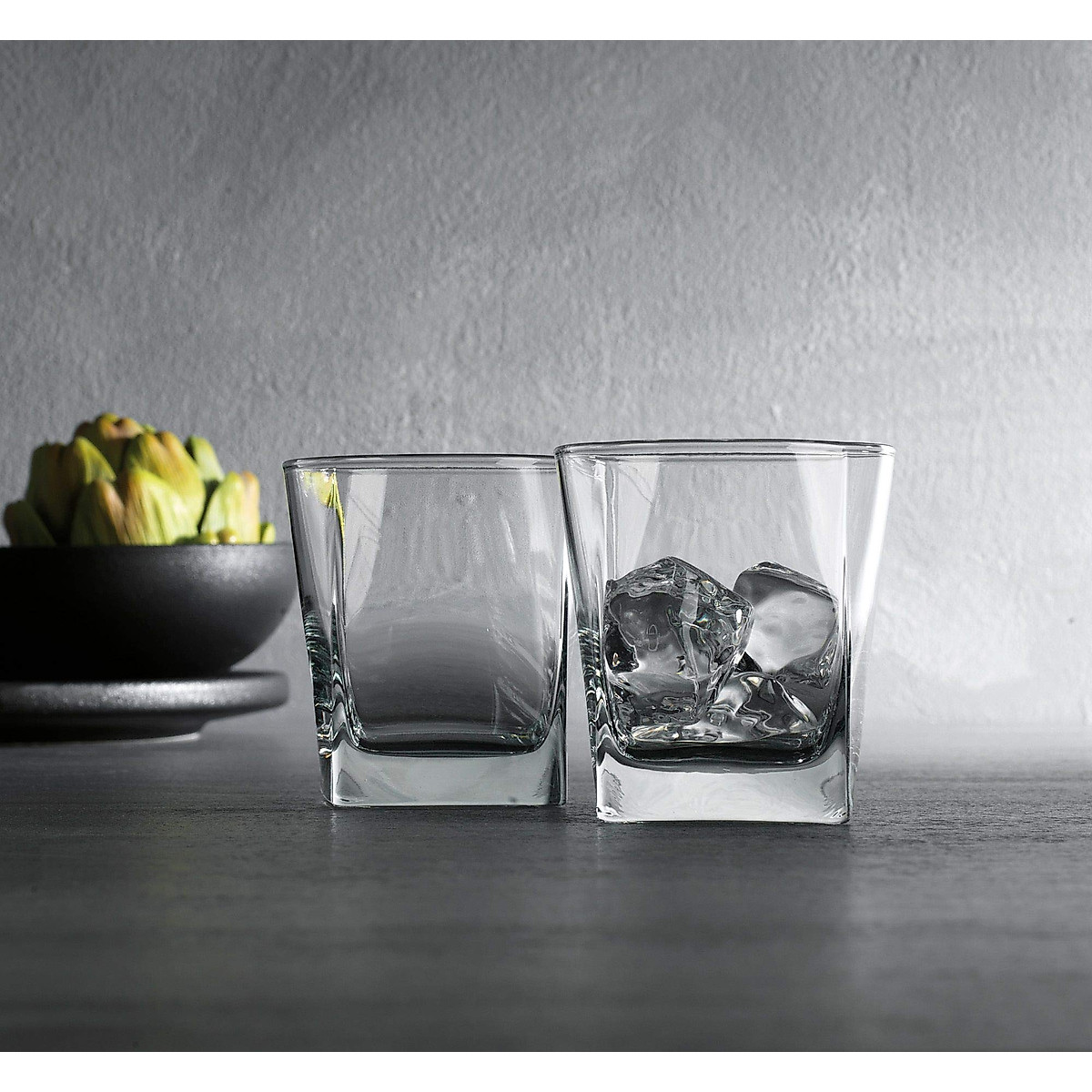 Red Series 10 oz. Square Double Old Fashioned Glass (Set of 4)