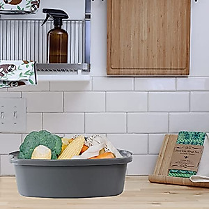 Hioffice Cleaning Caddy Large Plastic Storage Basket Shower Caddy Tote Organizer Basket with Handle, caddy for Cleaning Products, Bathroom, Kitchen, Garden, Garage, Tool, Cleaning Supplies, Gray