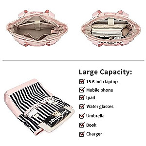 seyfocnia Laptop Backpack for Women,Teacher Backpack Tote Backpack Computer Backpack Travel Casual Backpack with USB Charging Port Work Bag Fits 15.6 Inch Laptop