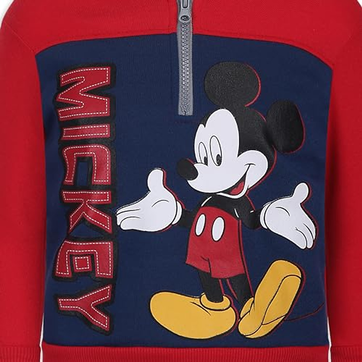 Disney Mickey Mouse Boys Half Zip Pullover Fashion Hoodie for Infant and Toddlers