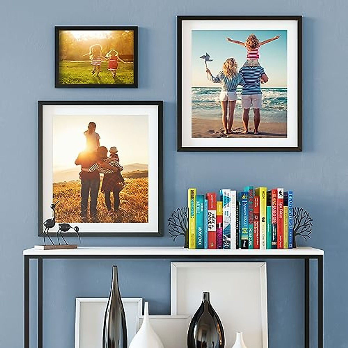 Oreichar Art 5x7 Tabletop Picture Frames, Display Pictures 4x6 with Mat or 5x7 without Mat, Wall Mounting Photo Frame, Set of 2