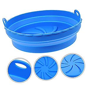 HEMOTON Air Cooker Silicone Pan Baking Sheets for Oven Nonstick Silicone Baking Pan Silicone Baking Mat Inner Pot for Air Reusable Steamer Air Fryer Basket Air Fryer Pads Air Fryer Mats