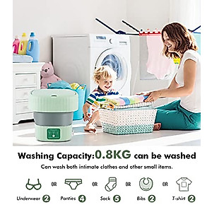 Meticuloso Portable Washing Machine, Foldable Mini Washer, Small Washer for Underwear, Socks, Baby Clothes, Towels, Delicate Items, in Apartment, Dorm, Camping, Trips and RVs
