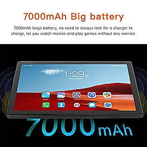 HEEPDD 10.1 Inch Tablet, 5.0 Fast Charging Stereo Dual Speakers 2 in 1 128GB Expandable Tablet PC (US Plug)