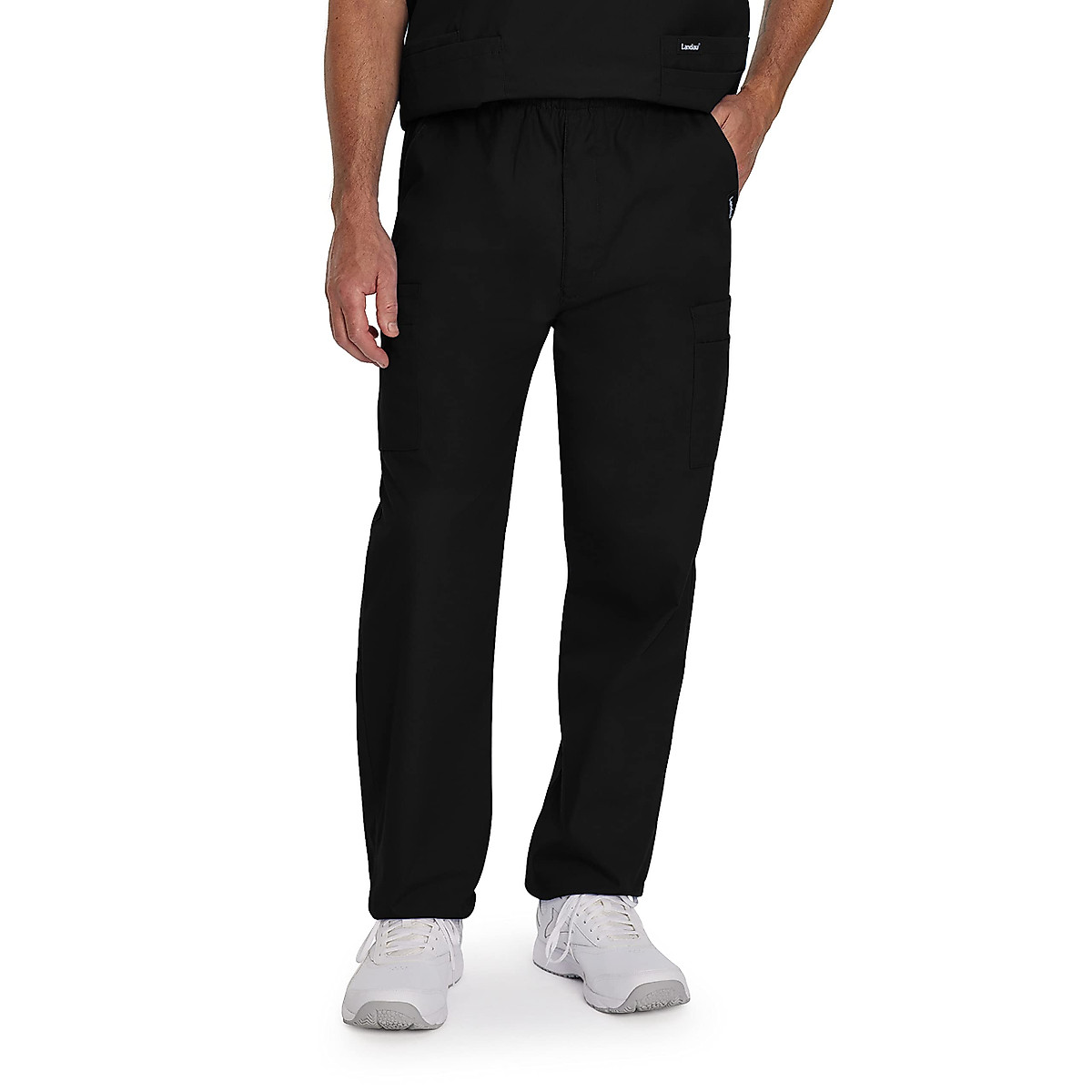 Landau Essentials Relaxed Fit 7-Pocket Elastic Cargo Scrub Pants for Men 8555
