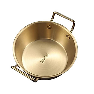 Stainless Steel Bowl with Handle Fruit Salad Bowl Saucepan Milk Pot Small Cooking Pot French Fries Fast Food Basket Snack Bowl Food Serving Bowl for Hot Dogs Deli Chicken Burgers Sandwiches 12cm