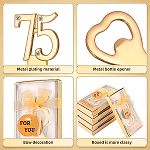 Winocbxt 24 Pieces/Packs 75 Bottle Openers for 75th Birthday Party Favors Wedding Anniversary Gidts Decorations or Souvenirs for Guests with Gift Boxes Party Giveaways for Adults (75)