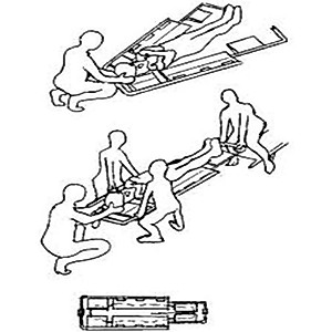 LENFUN Folding Scoop Stretcher, Patient Transfer Plastic Foldable Aluminum Alloy Scoop Stretcher,Ambulance Stretcher Gurney, Patient Transport Rescue Aluminum Alloy Folding