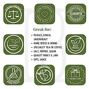 Decorative Ceramic Jar With Lid For Kitchen Pantry Countertop Home Dining Table Accessories Condiment Pickle Spice Coffee Tea Caddy Sugar Salt Herbs Food Storage Canister Holder Hand Painted