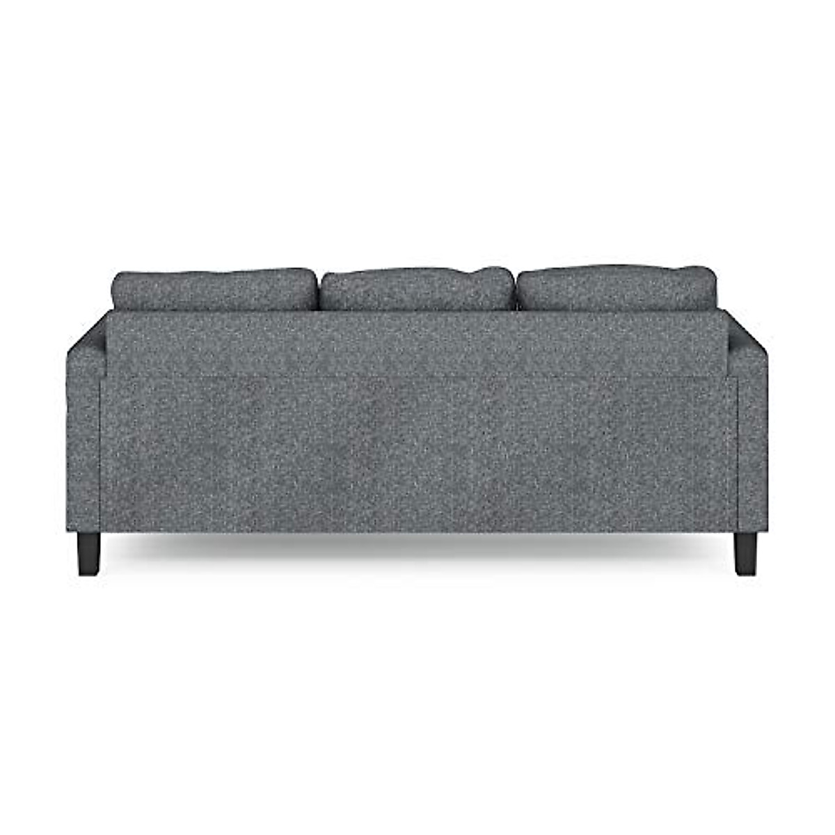 Furinno Bayonne Modern Upholstered 3-Seater Sofa Couch for Living Room, Gunmetal