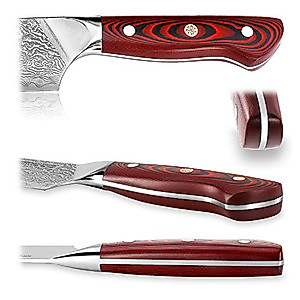 WELLSTAR Santoku Knife, Damascus Steel Kitchen Knife 7 Inch, Japanese AUS10 High Carbon Steel 67-Layer Blade Full Tang with Ergonomic G10 Handle, Razor Sharp Chefs' Knife - Gift Box