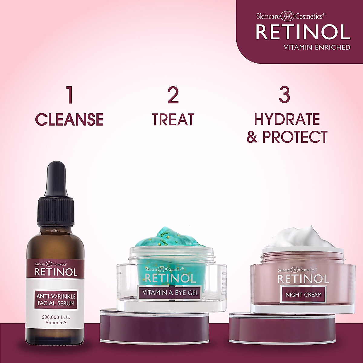 Retinol Anti-Wrinkle Facial Serum – Vitamin A Concentrate Improves Skin’s Elasticity & Tone and Minimizes Appearance of Fine Lines & Wrinkles – Look Younger With The Age-Defying Power Of Retinol 1 Fl Oz (Pack of 1)