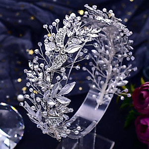 HONGMEI Bridal Headpiecees for Wedding Hair Accessories for Brides Rhinestone Wedding Headband for Women and Girls