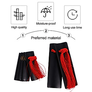 1 Pair Chinese Kuaiban Bamboo Bamboo Musical Instruments Traditional Hand Percussion Castanets Clapper Instrument for Adults Chinese Spring Festival (Black)