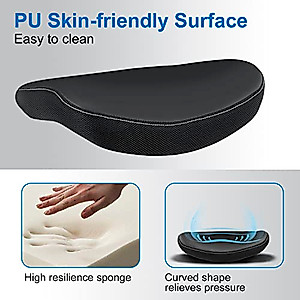 Office Chair Ergonomic Desk Chair - Adjustable Height PU Leather Home Office Desk Chairs, Swivel Mesh Midback Computer Chair with Lumbar Support and Flip-up Armrests Executive Office Task Chair, Black