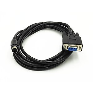 xjs XJSXZC 8P Mini Din Male to Female DB9 RS232 PLC Programming Adapter Cable 10Ft (DB9 RS232)