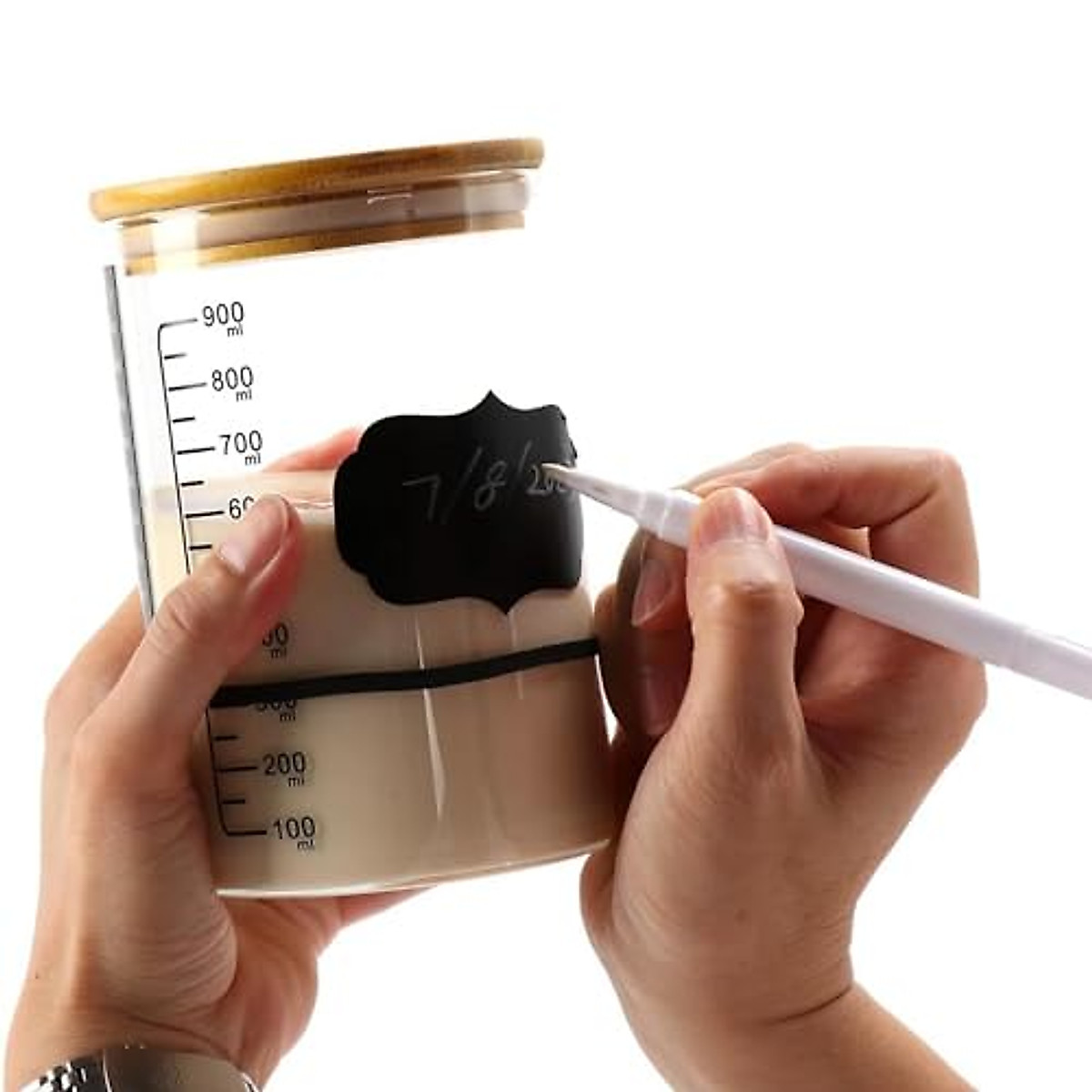 figatia Sourdough Starter Kits Baking Supply Container, Bread Baking, Wide Mouth Sourdough Maker Jar for Kitchen Household