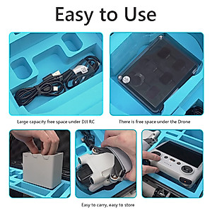 MVMOD Hard Case for DJI Mini 3 Pro, Waterproof Storage Bag for DJI Mini 3/ Mini 3 Pro, Fit for DJI RC with Free Props Strap and MicroSD Card Case (Case Only)