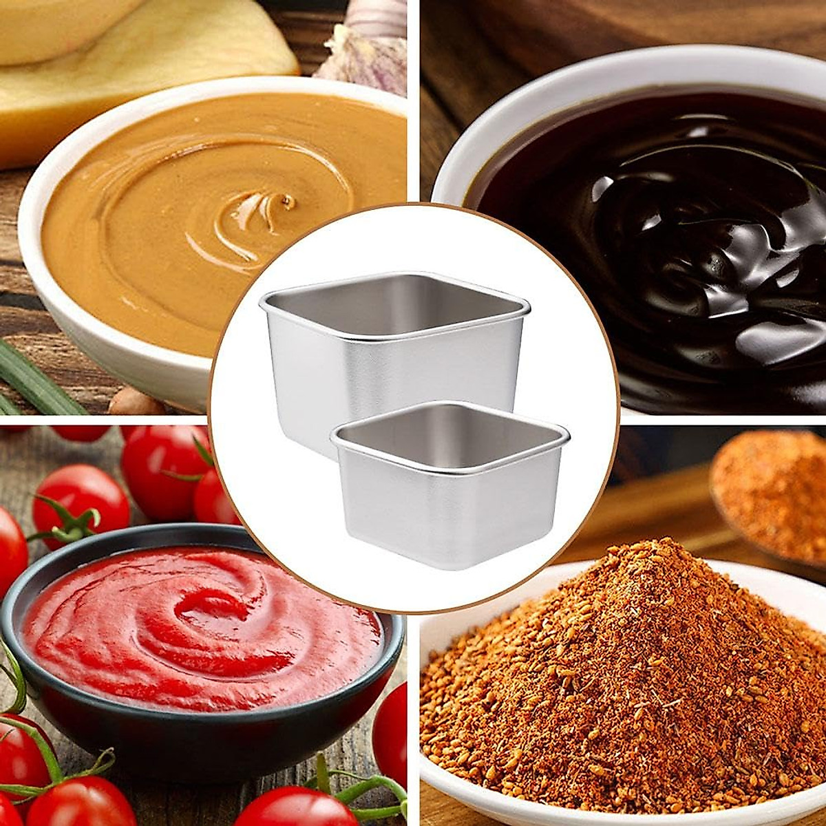 Stainless Steel Snack Containers for Kids,2.03oz/60ml Reusable Snack Container,Metal Food Storage Containers with Lid Snack Cups for Toddlers,for Lunch Boxes, Picnics and Travel and Kitchen Storage