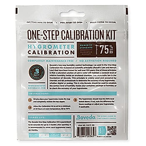 Boveda One Step Hygrometer Mess Free Calibration Kit – Preloaded 75% RH 2-Way Humidity Control – Hygrometer Accuracy – Precise Test for Digital and Analog Hygrometers and Humidity Sensors – 1 Count
