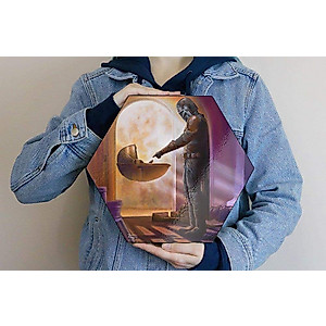 Star Wars – Mandalorian – Baby Yoda - Thomas Kinkade Studios - 11.5” X 10” KNEXAGON Wood Print – Tabletop Display, Hang Alone or Connect to Other Pieces – Officially Licensed Merchandise