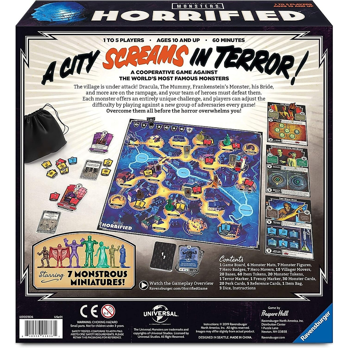 Ravensburger Horrified: Universal Monsters Strategy Board Game | Age 10 & Up | Co-Operative Gameplay | Unique Monster Challenges | Perfect for Family Game Night
