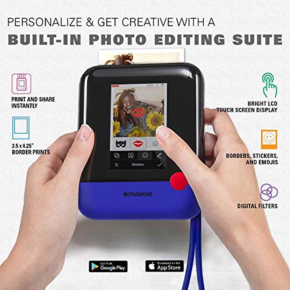 Polaroid POP 2.0 2 in 1 Instant Print Digital Camera (Blue) 10 Pack Bundle