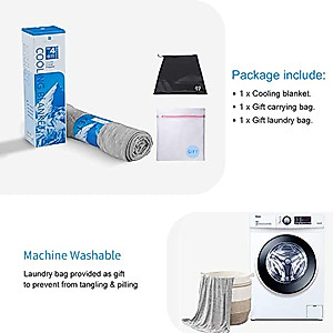 MH MYLUNE HOME Cooling Blanket for Hot Sleepers, Lightweight Thin Summer Blanket for Hot Flashes Night Sweates Sleeping,Arc-chill Cold Throw Blanket for Bed/Sofa,Queen Size, Grey