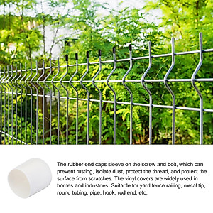 Rebower Screw Thread Protector Cover Rubber End Caps, [for Screw, Bolt] - 1 3/4"(45mm) ID/White/10pcs