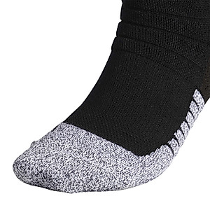 adidas Unisex Adizero Football Cushioned Crew Socks (1-Pair), Black/White, Large