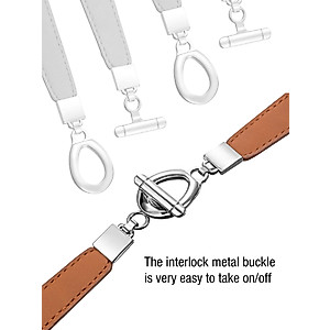 JOVITEC 5 Pieces Women Skinny Elastic Waist Belt for Dress Retro Stretch Cinch Adjustable Thin Belt Metal Buckle