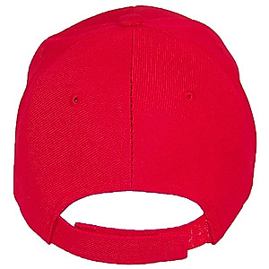 Kid/Child Embroidered Fire Truck Adjustable Hook and Loop Hat (One Size) - Red