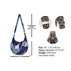 Your Cozy Women's Sling Crossbody Bags Large Shoulder Shopping Hobo Bag Handbag Top Zip Bags Handmade Messenger Bag (Black)