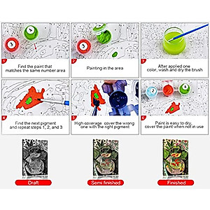 TISHIRON DIY Paint by Number Kit,Paint by Numbers for Adults,Goldfish Paint by Numbers Kits on Canvas Abstract Style Oil Painting by Numbers for Adults Beginner 16x20inch
