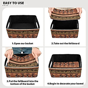 Africans Dancing Storage Basket Felt Storage Bin Collapsible Felt Storage Empty Gift Baskets Organizer for Kids Bedroom Magazine