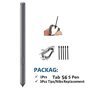 Tab S6 S Pen Replacement (WithBluetooth) for Samsung Galaxy Tab S6 SM-T860 All Versions Stylus Touch S Pen +Tips/Nibs (Gray)