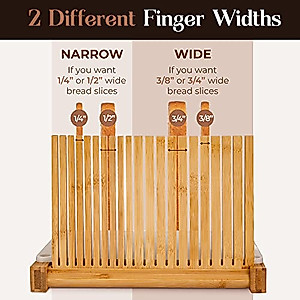 Bread Slicer for Homemade Bread (Bamboo) – 4 Different Thickness Options for Even and Consistent Bread Slices - Compact Foldable Bread Slicing Guide with Optimal Knife Grooves