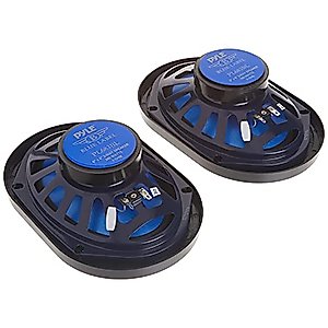 Pyle 6” x 8” Car Sound Speaker (Pair) - Upgraded Blue Poly Injection Cone 3-Way 360 Watts w/ Non-fatiguing Butyl Rubber Surround 70 - 20Khz Frequency Response 4 Ohm & 1" ASV Voice Coil - Pyle PL683BL